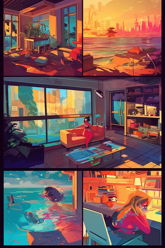 Psychedelic Scenic Comic Book Pages Midjourney Prompt | PromptBase