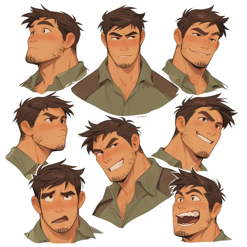 Character Facial Expression Sheets Midjourney Prompt | PromptBase