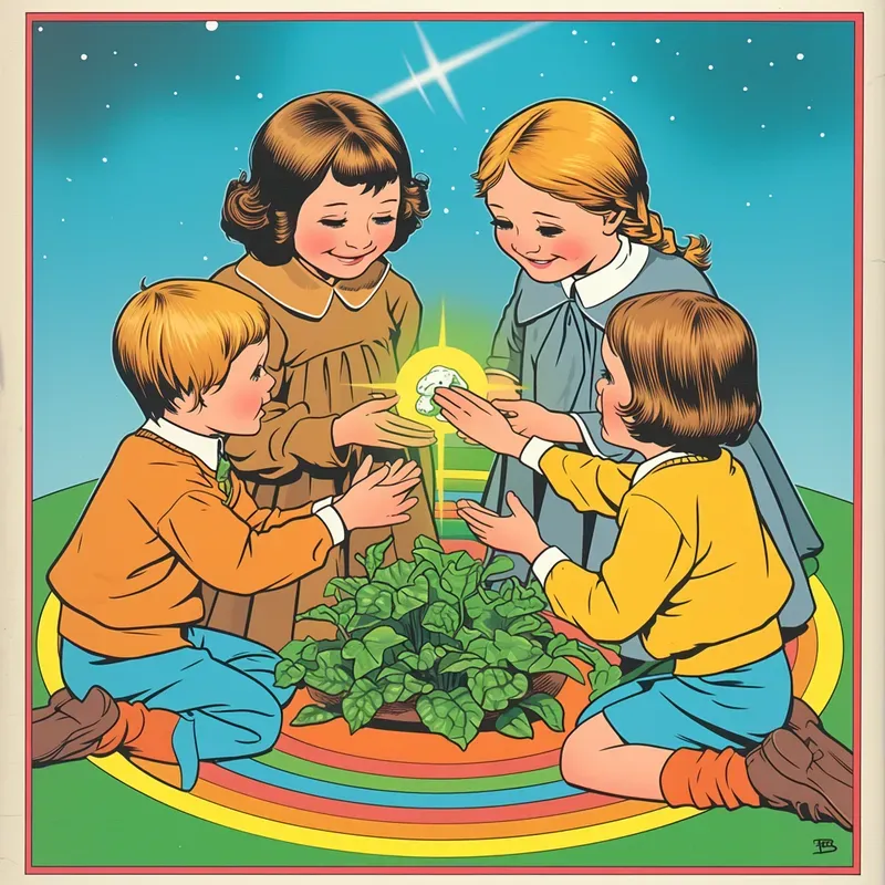 Retro 70s Childrens Art Midjourney Prompt | PromptBase