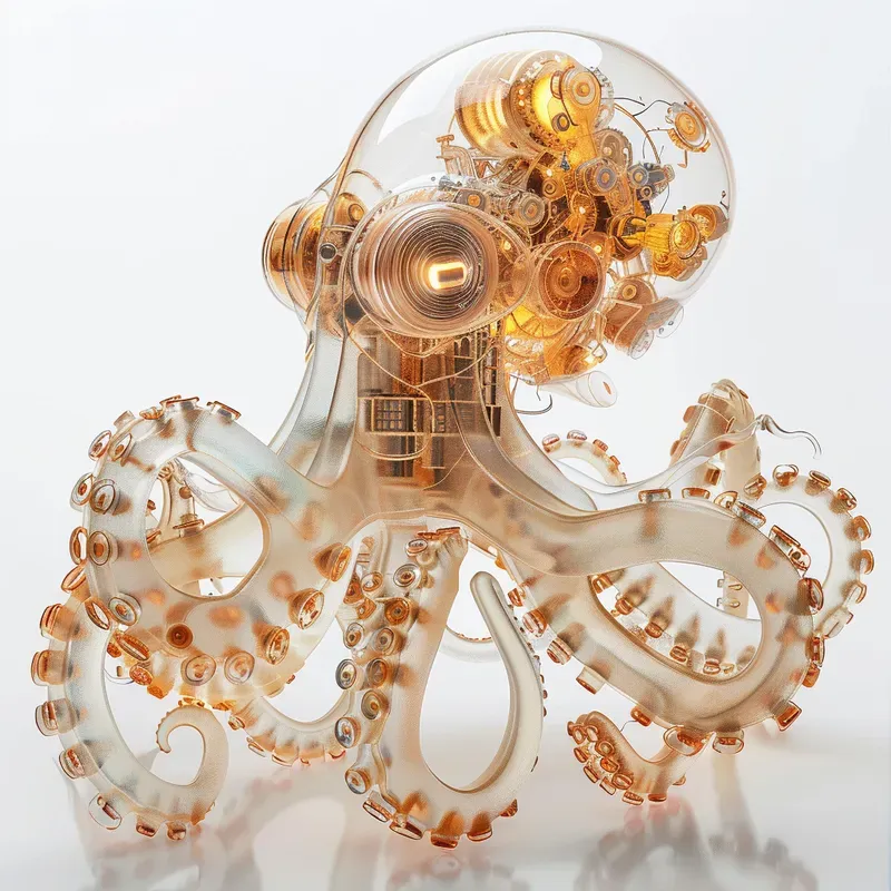 Glass Encased Mechanical Living Things Midjourney Prompt | PromptBase