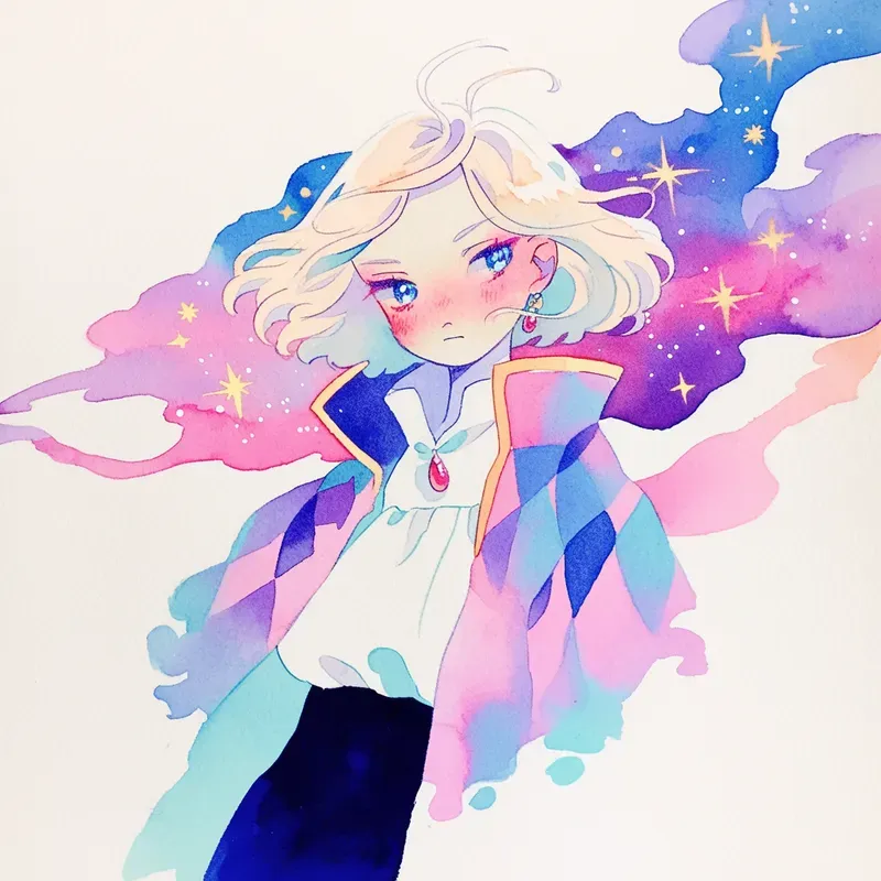 Dreamy Watercolor Anime Collections Midjourney Prompt | PromptBase