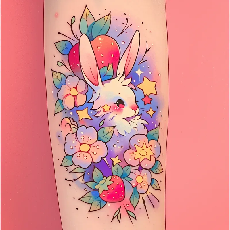 Girly Pastel Tattoo Designs Midjourney Prompt | PromptBase
