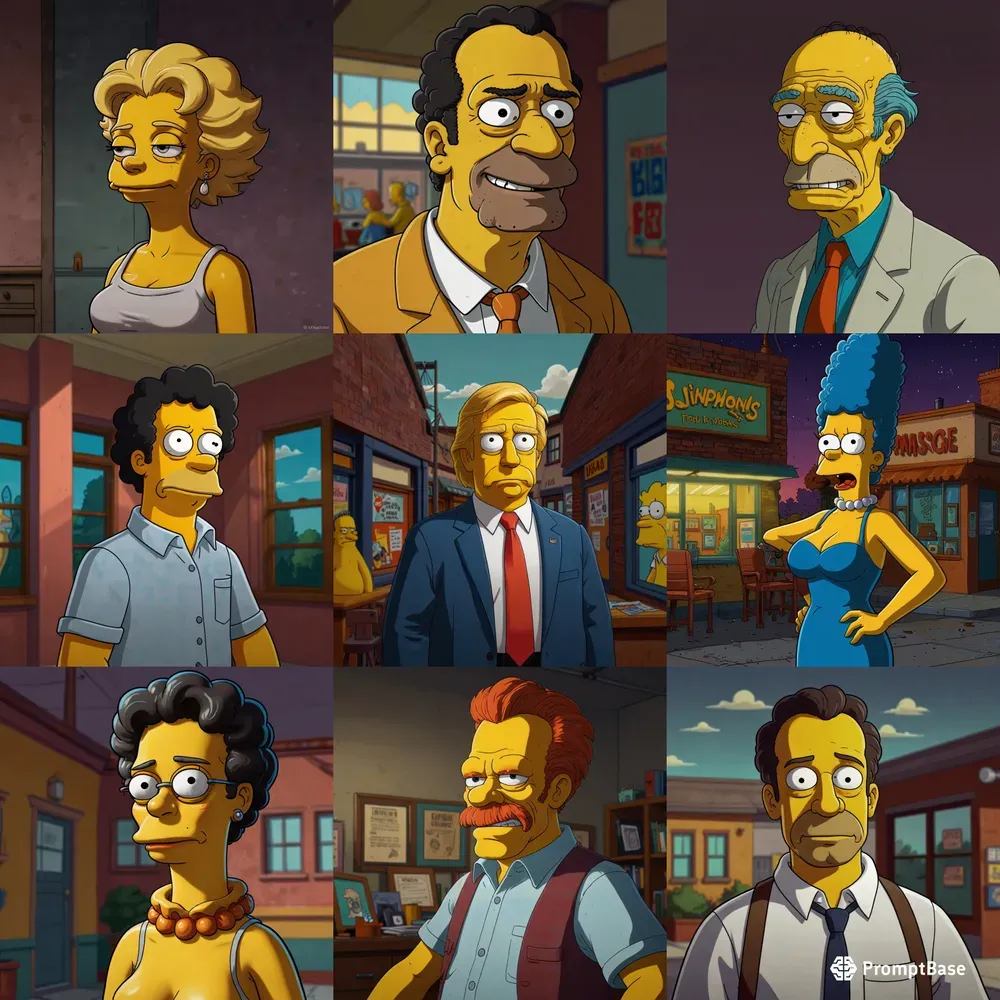 Stunning Simpsons Characters Portraits Leonardo Ai Prompt | PromptBase