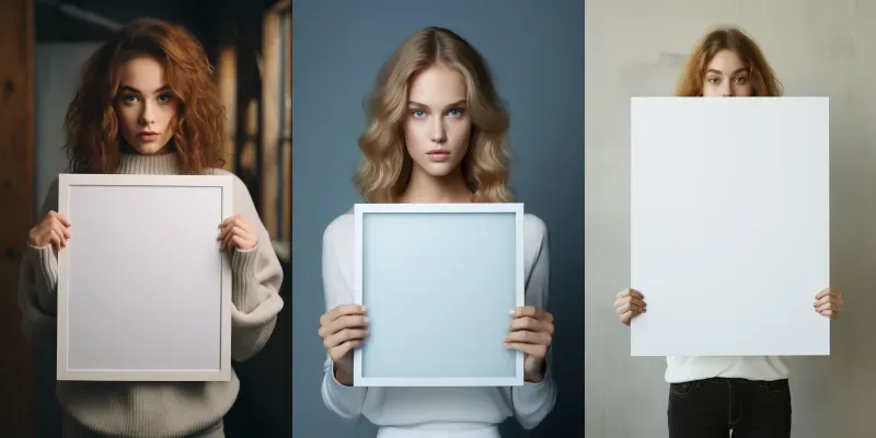 Person Square Photo Frame Mockups Midjourney Prompt | PromptBase