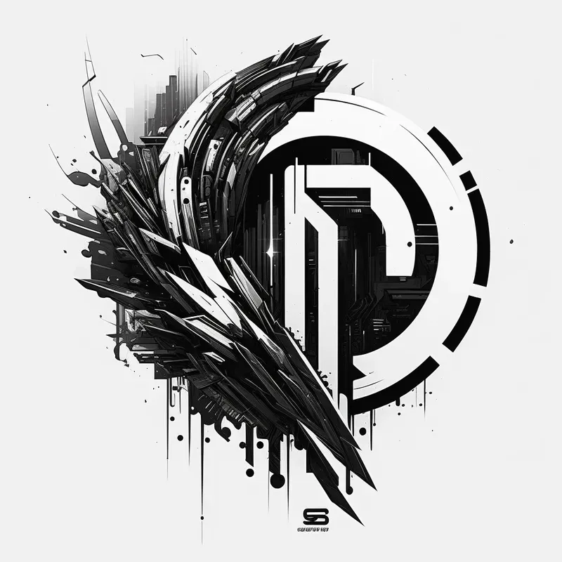 Minimal Bw Japanese Cyberpunk Logos Midjourney Prompt | PromptBase
