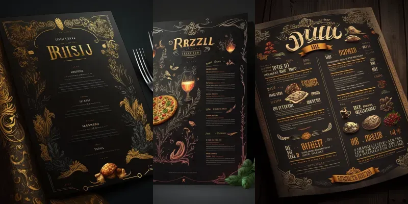 Restaurant Menu Designs Creative Ideas Midjourney Prompt | PromptBase