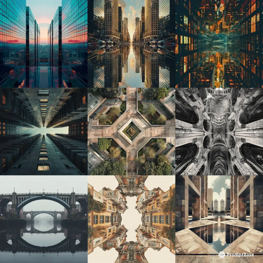 Symmetrical Urban Aesthetics Midjourney Prompt | PromptBase