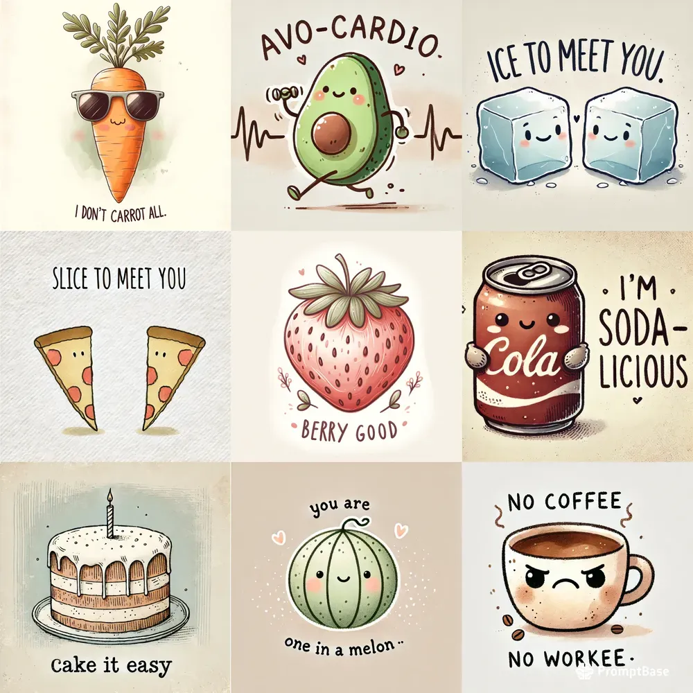 Funny Soft Handdrawn Cartoons DALL·E Prompt | PromptBase