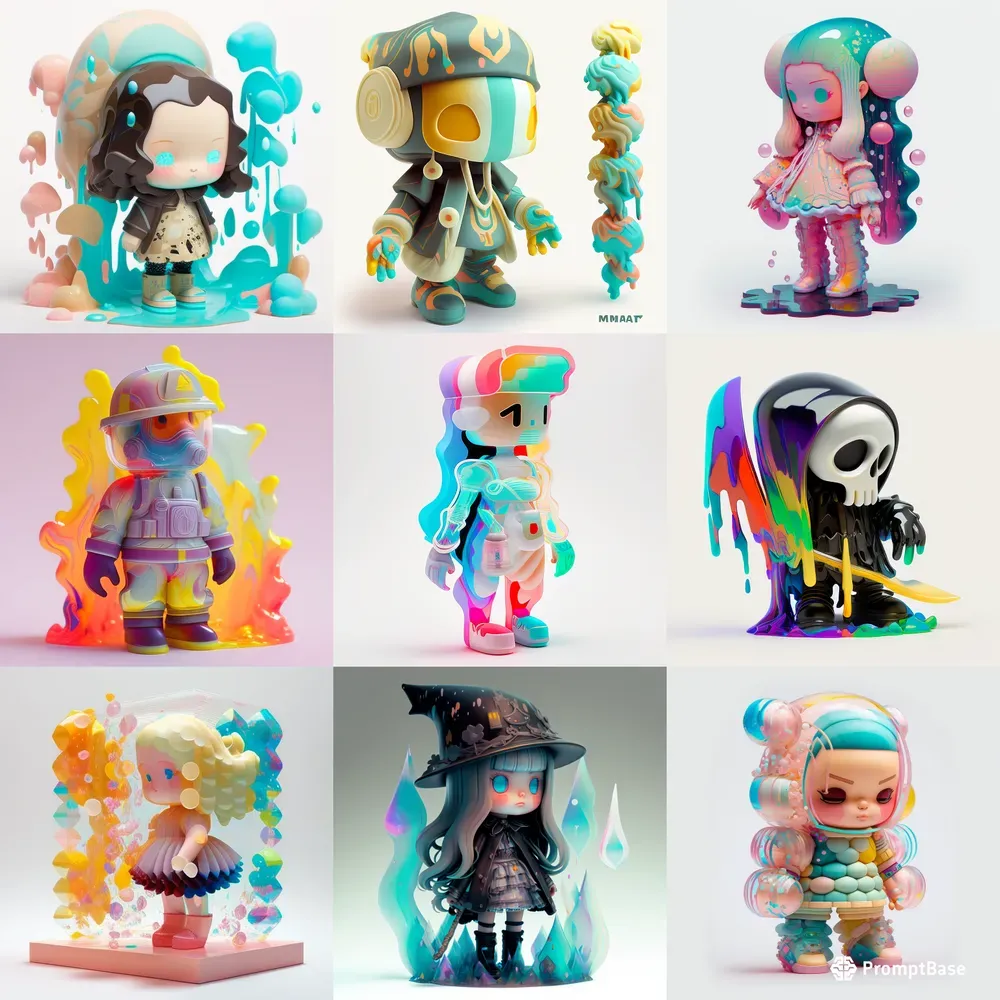 Glitch Pop Toys Midjourney Prompt | PromptBase