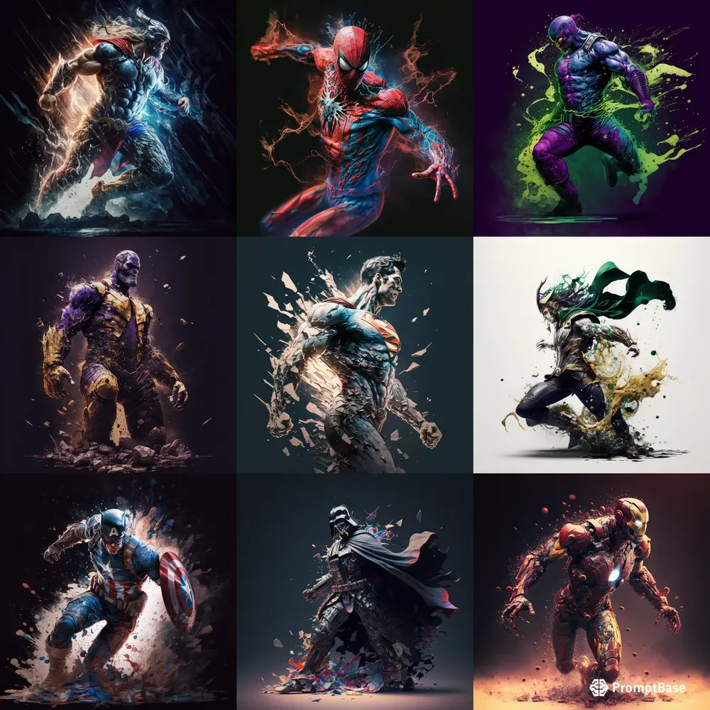 Hyper Realistic Heroes And Villains Midjourney Prompt | PromptBase