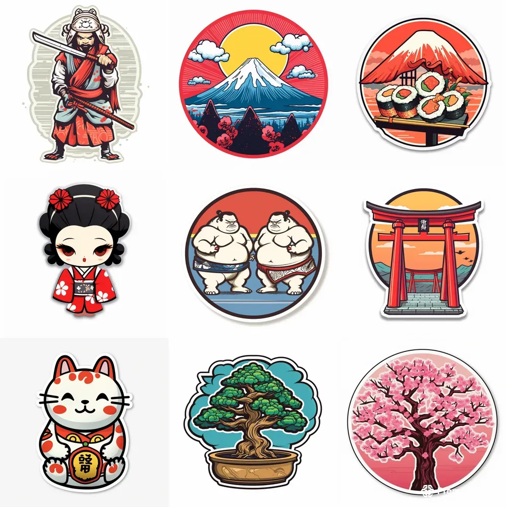 Cute Japanese Art Stickers Midjourney Prompt | PromptBase