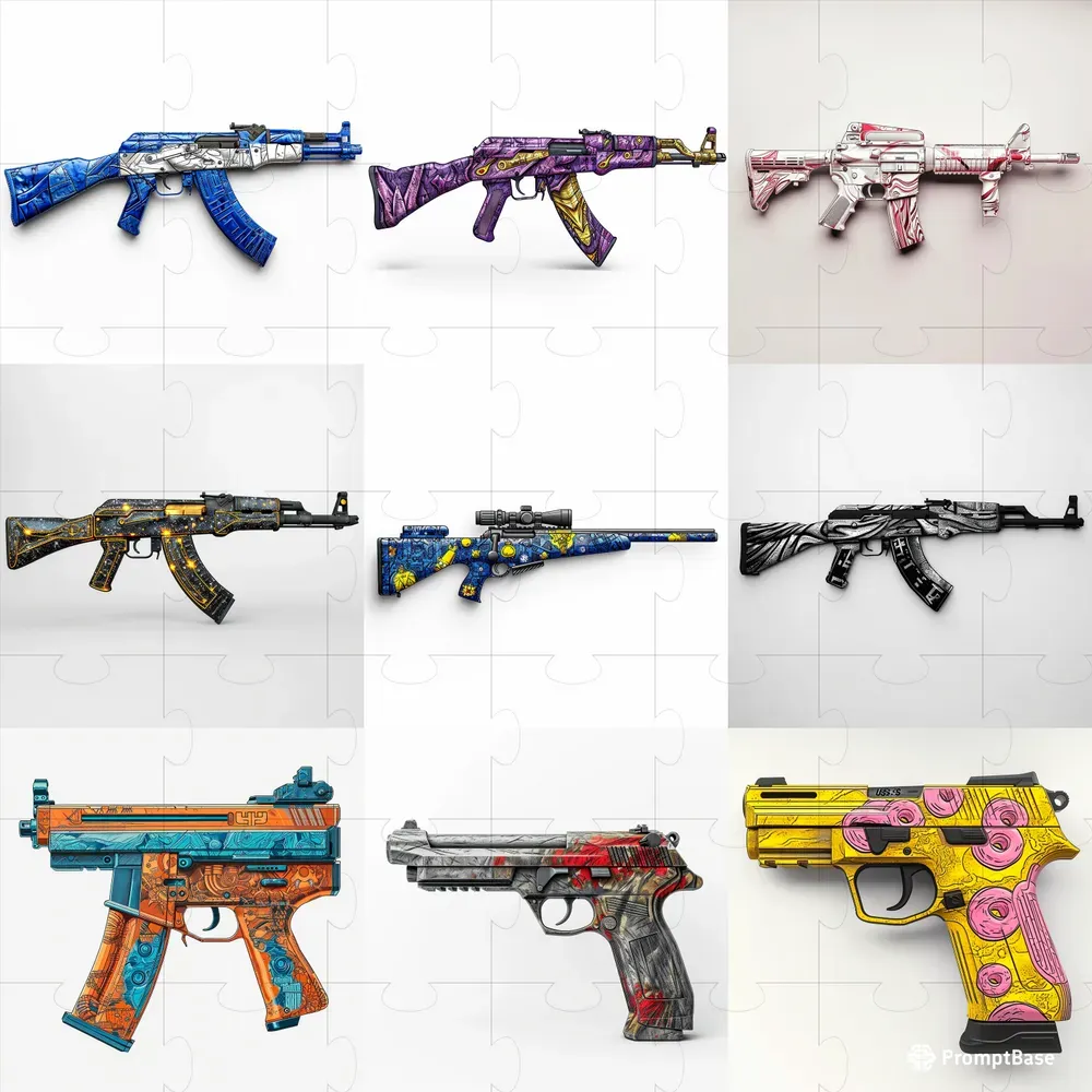 Gun Skins Designs Midjourney Prompt | PromptBase