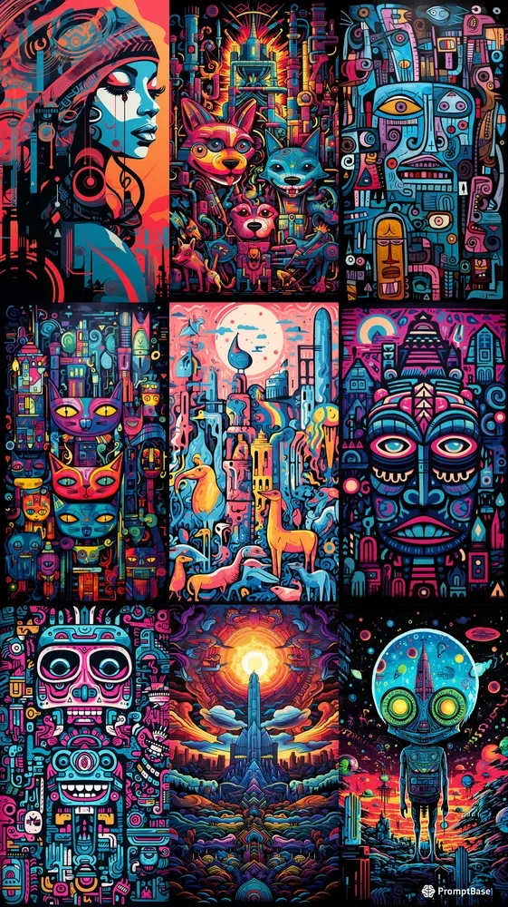 Psychedelic Cityscape Art Prints Midjourney Prompt | PromptBase