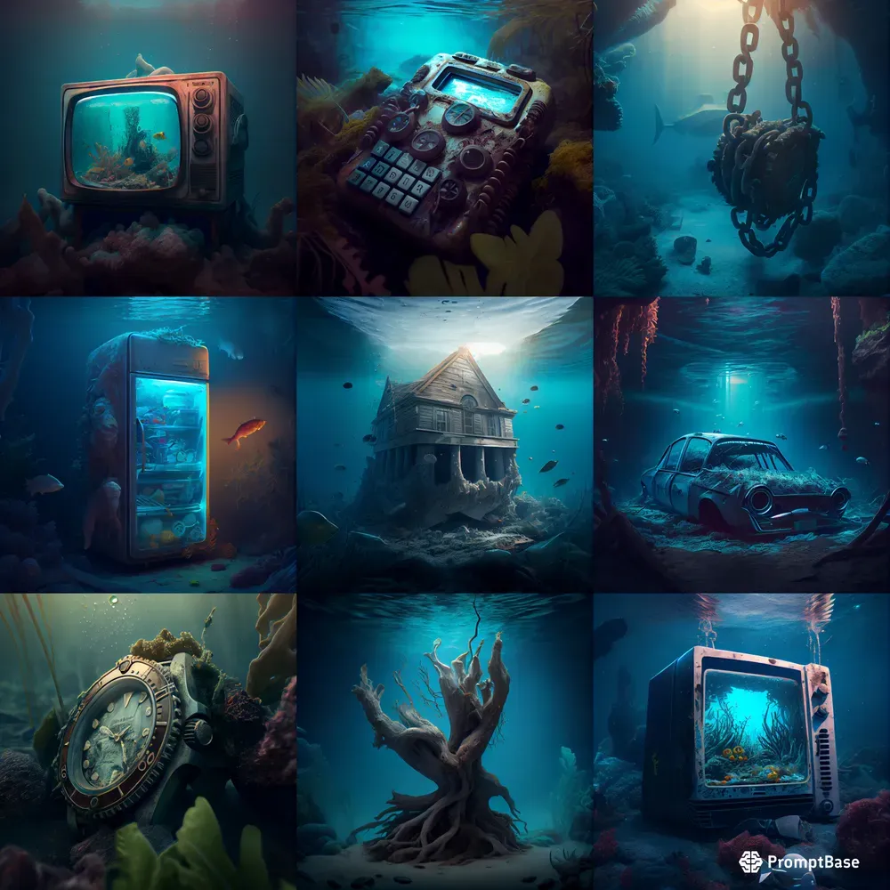 Underwater Objects Midjourney Prompt | PromptBase