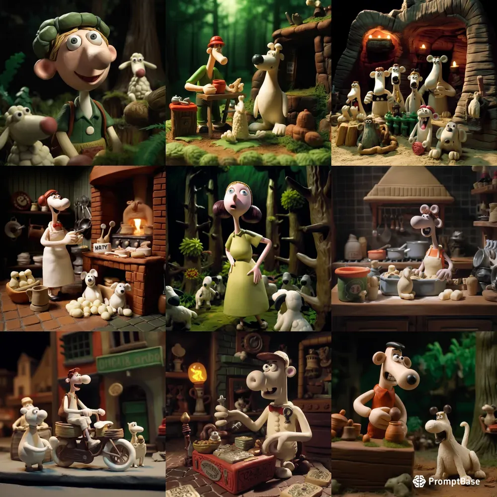Wallace Gromit Style Clay Animations Midjourney Prompt | PromptBase