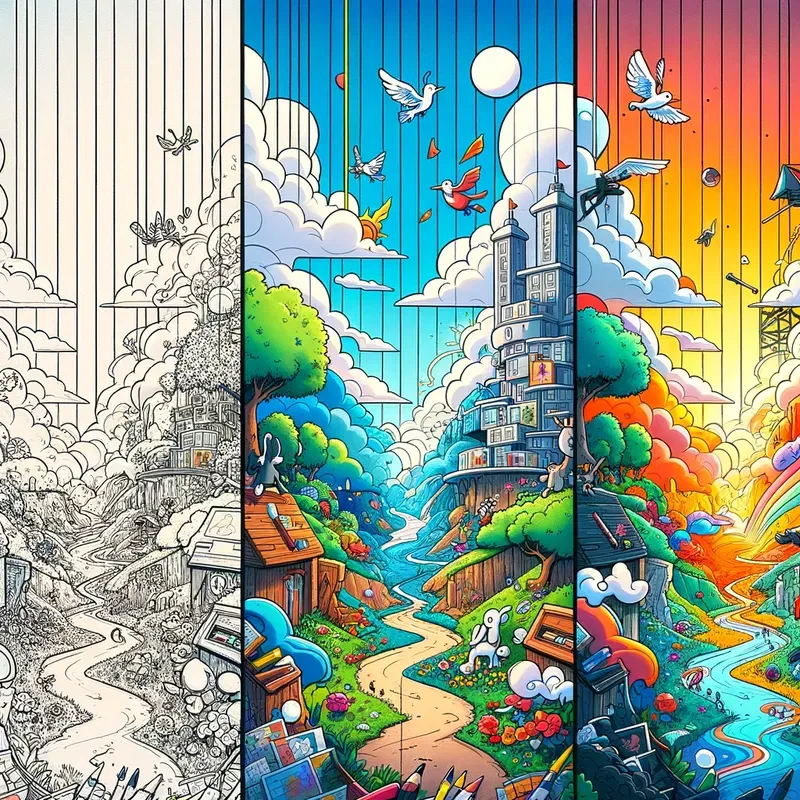 Art Evolution Sketches To 3D Cartoons DALL·E Prompt | PromptBase