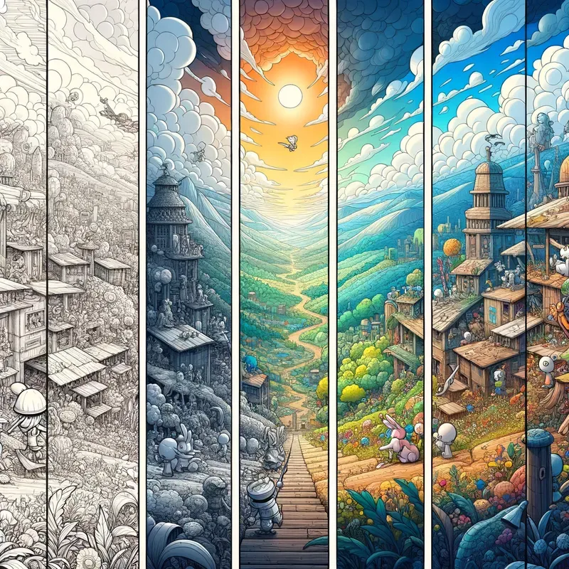 Art Evolution Sketches To 3D Cartoons DALL·E Prompt | PromptBase