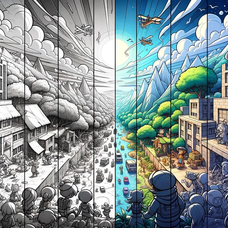 Art Evolution Sketches To 3D Cartoons DALL·E Prompt | PromptBase