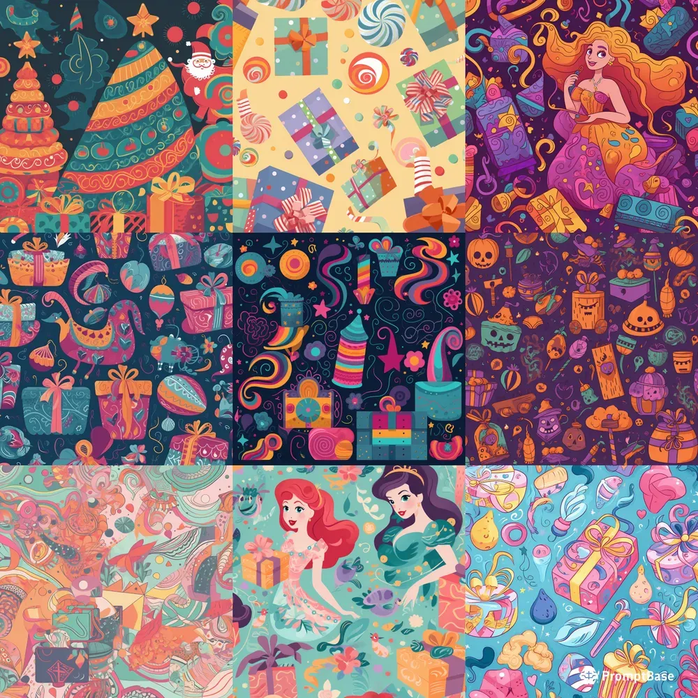 Fantasy Gift Wrapping Papers Midjourney Prompt | PromptBase