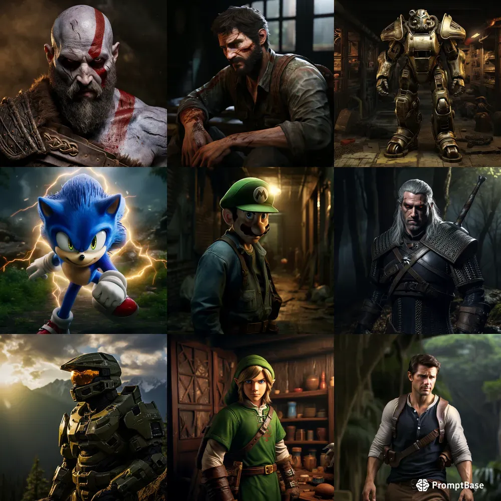 Animated Realistic Video Game Characters Midjourney Prompt | PromptBase