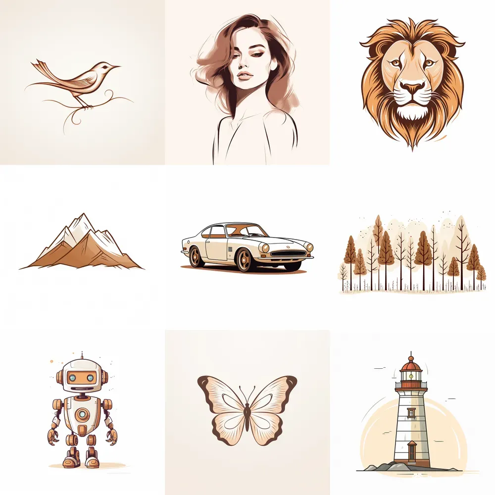 Elegant Outline Illustrations Midjourney Prompt | PromptBase