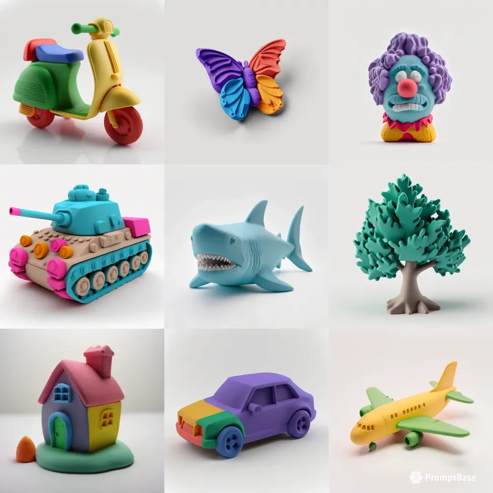 Plasticine Art Simple Creations Midjourney Prompt | PromptBase
