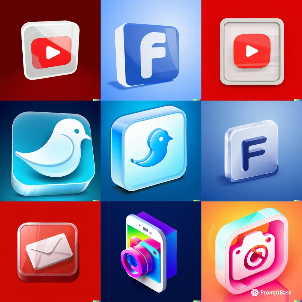 Modern 3D Mobile Icons DALL·E Prompt | PromptBase