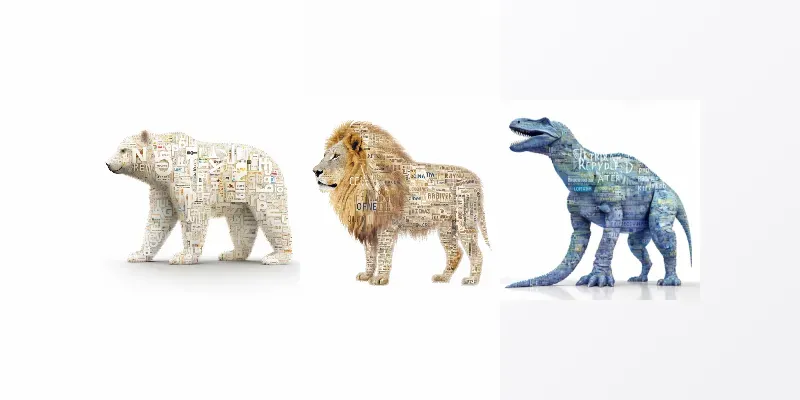 Word Clouds Animals Midjourney Prompt | PromptBase