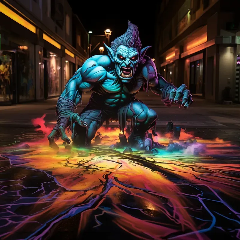 Emerging Creature Street Art Midjourney Prompt | PromptBase