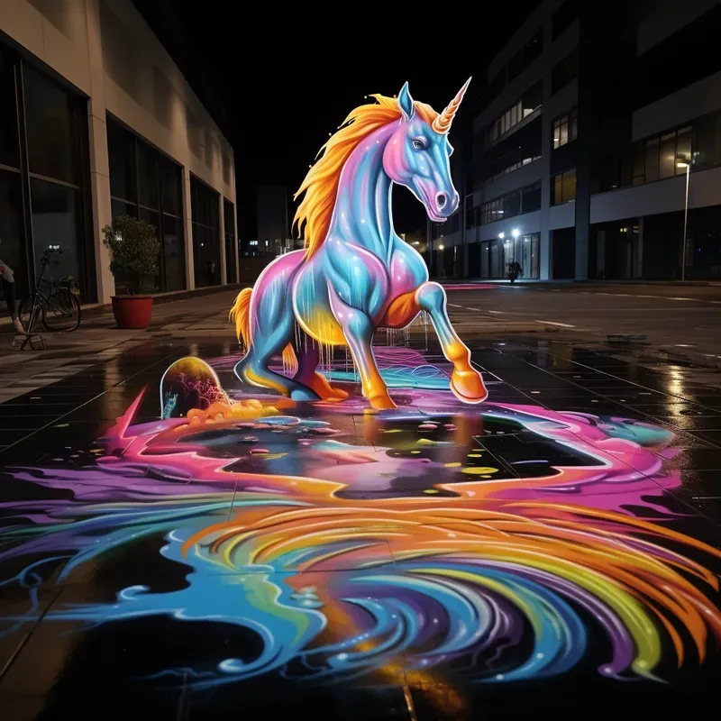 Emerging Creature Street Art Midjourney Prompt | PromptBase