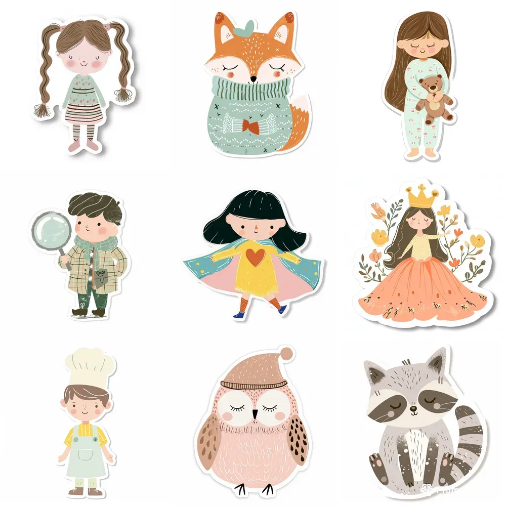 Charming Characters Stickers Midjourney Prompt | PromptBase