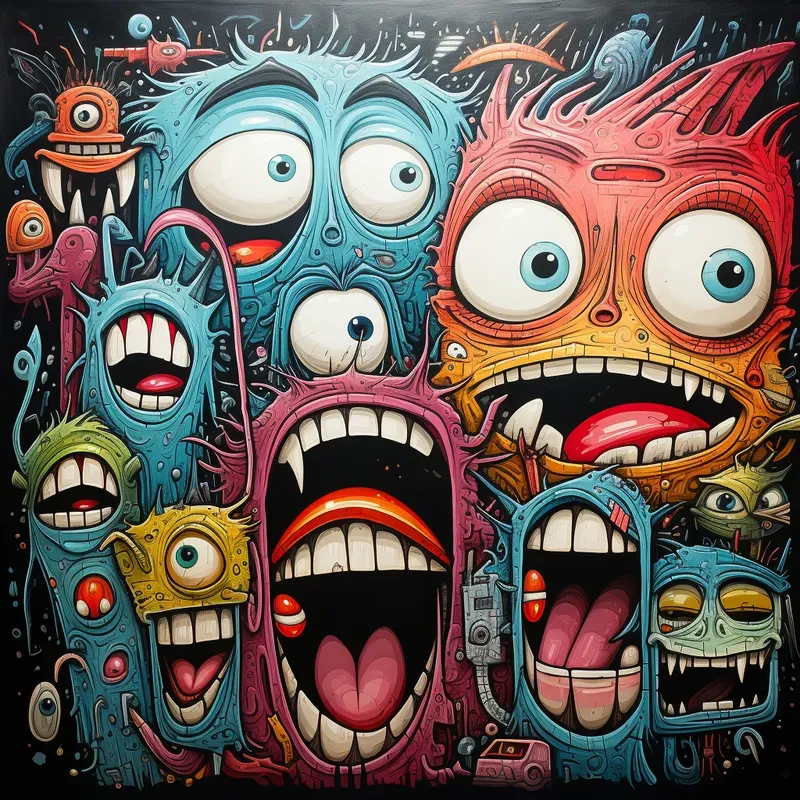 Art Brut Style Funny Weird Doodles Midjourney Prompt | PromptBase