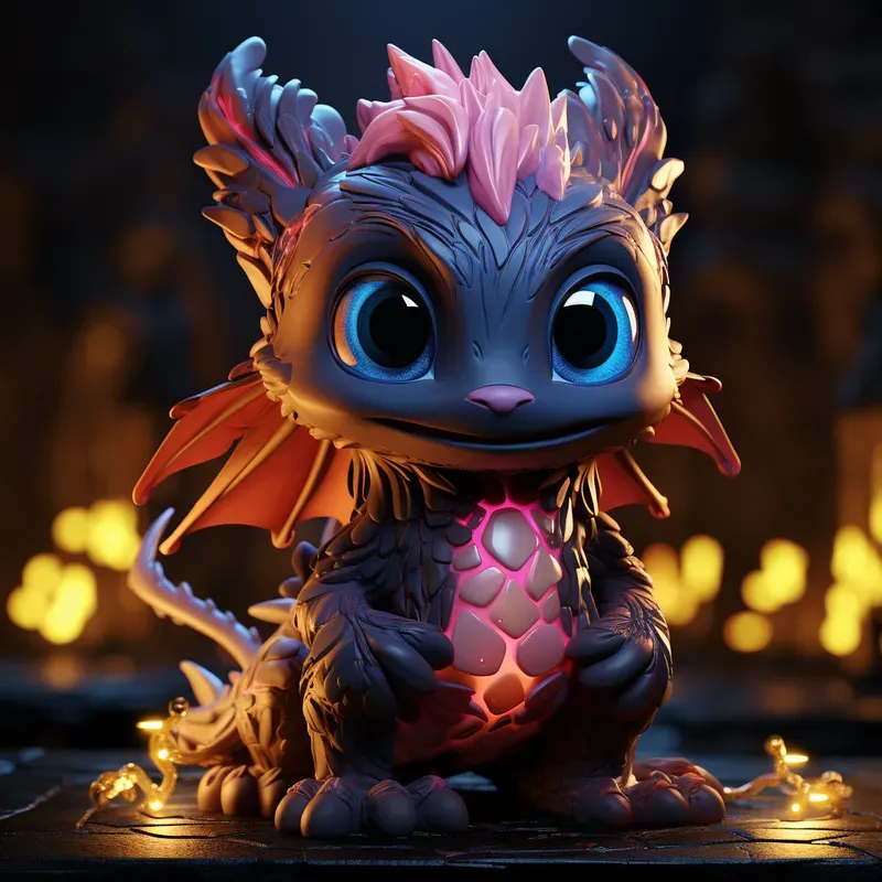 Disney Style Cute Colorful Neon Characters Midjourney Prompt | PromptBase