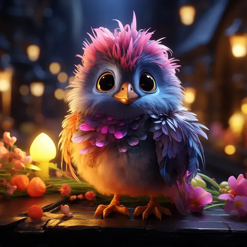 Disney Style Cute Colorful Neon Characters Midjourney Prompt | PromptBase