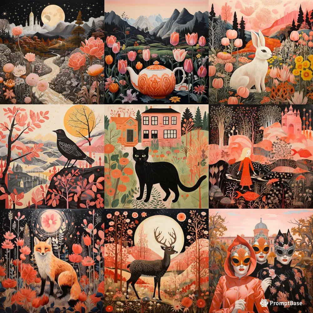 Folklore Garden Nature Art Midjourney Prompt | PromptBase