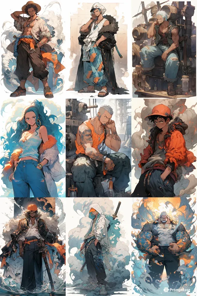 One Piece Manga Style Character Covers Midjourney Prompt | PromptBase