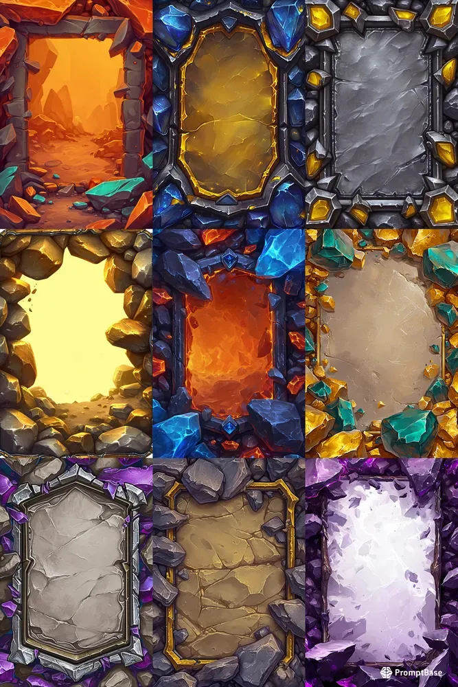 Fantasy Hearthstone Card Frames Midjourney Prompt | PromptBase