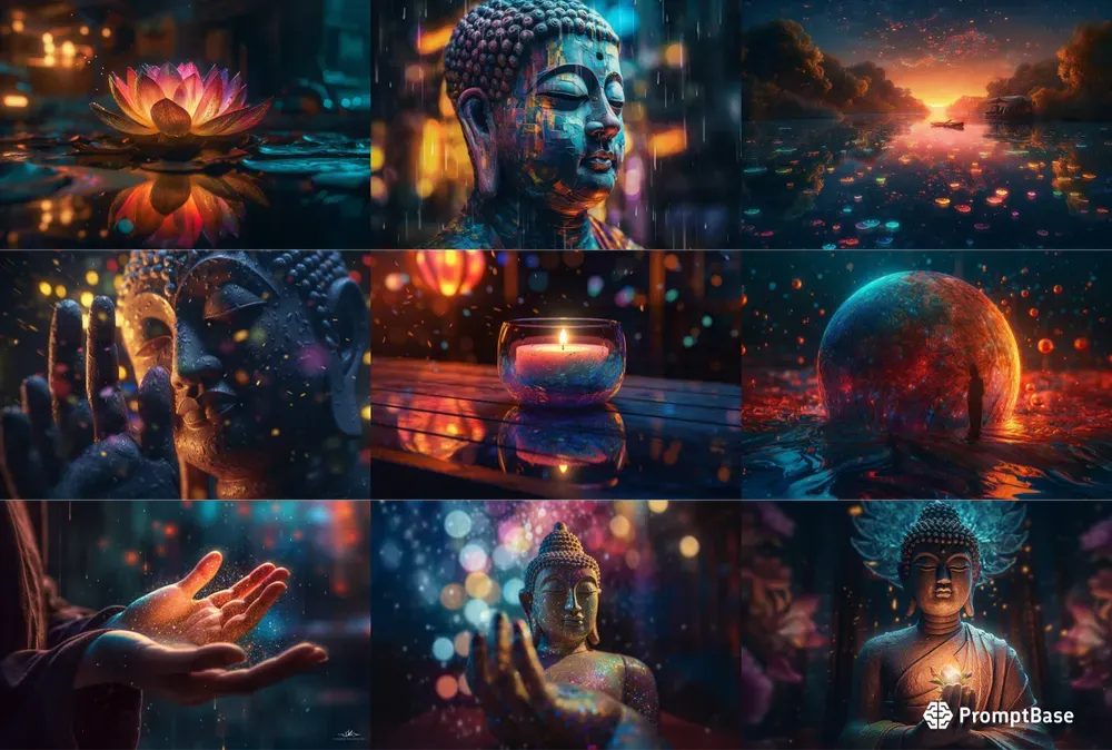 Meditation Mood Backgrounds Slides Midjourney Prompt | PromptBase