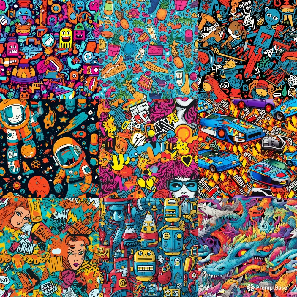 Doodlebomb Art Patterns Midjourney Prompt | PromptBase