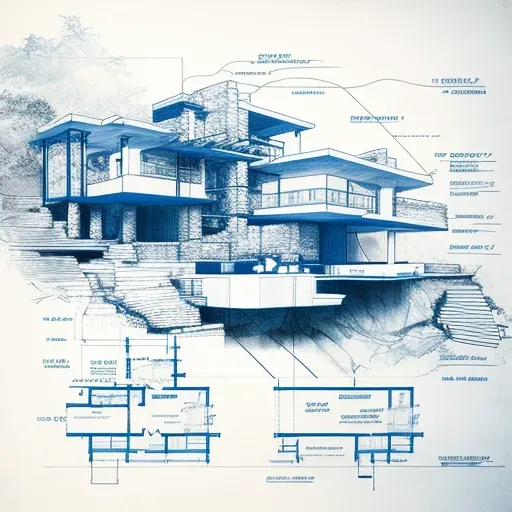 Blueprints Of Famous Buildings Midjourney Prompt | PromptBase