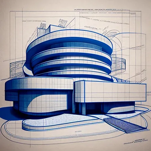 Blueprints Of Famous Buildings Midjourney Prompt | PromptBase
