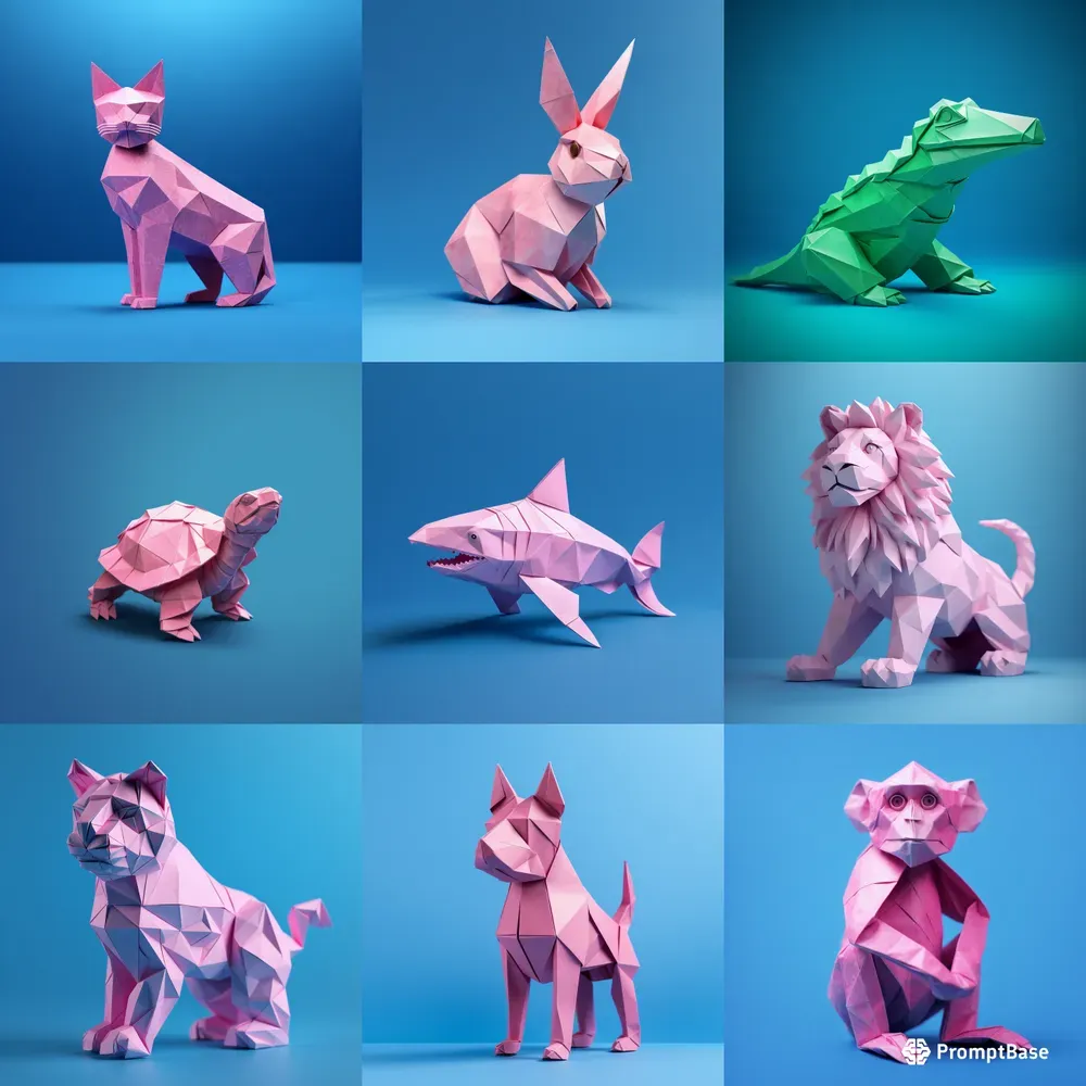 Cute Paper Origami Animals Midjourney Prompt | PromptBase