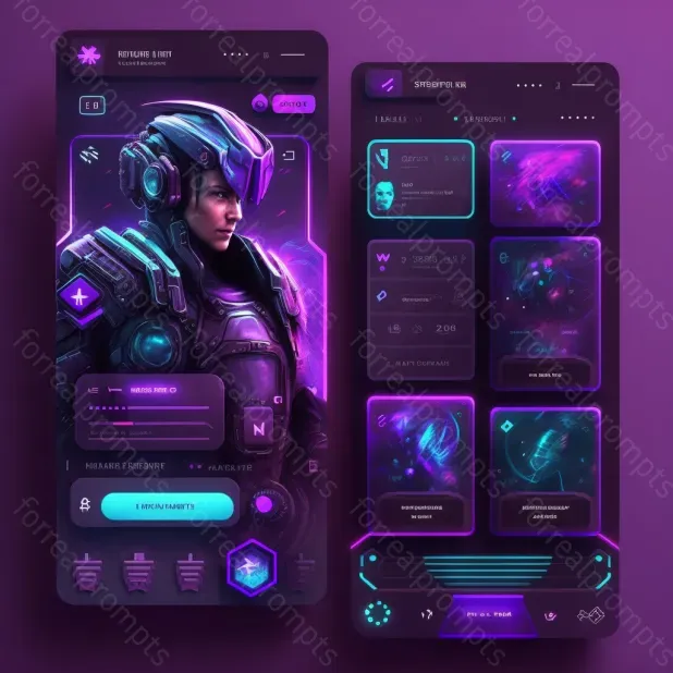 Futuristic App Ui Ux Design Mockups Midjourney Prompt | PromptBase