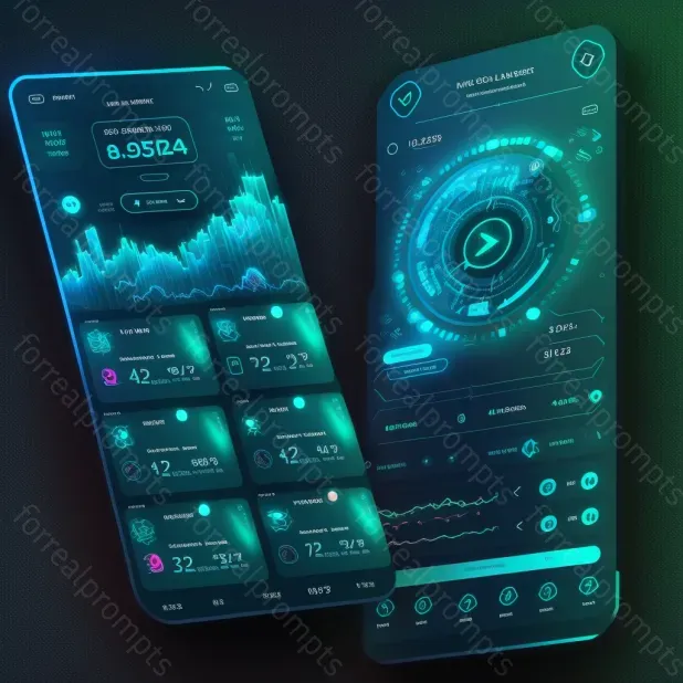Futuristic App Ui Ux Design Mockups Midjourney Prompt | PromptBase