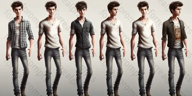 Movie Characters With Multiple Poses Midjourney Prompt | PromptBase