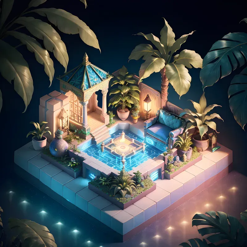 Enchanted Isometric Scenarios Stable Diffusion Prompt | PromptBase