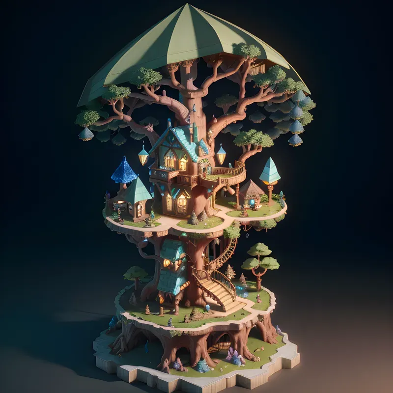 Enchanted Isometric Scenarios Stable Diffusion Prompt | PromptBase