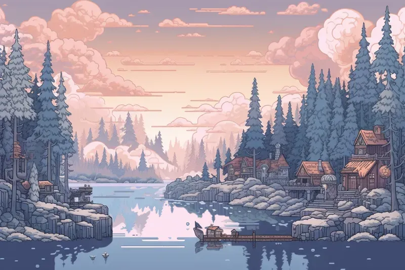 16 Bit Pixel Art Desktop Wallpapers Midjourney Prompt | PromptBase