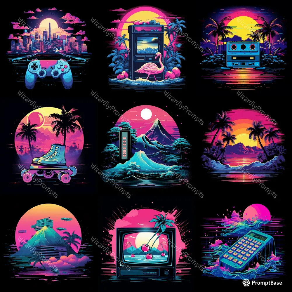 Vaporwave Designs Midjourney Prompt | PromptBase