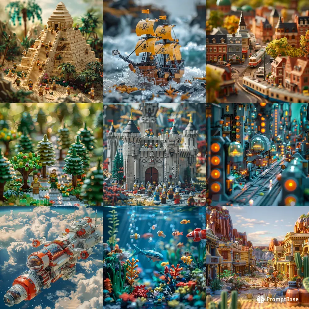 Lego Landscapes Midjourney Prompt | PromptBase